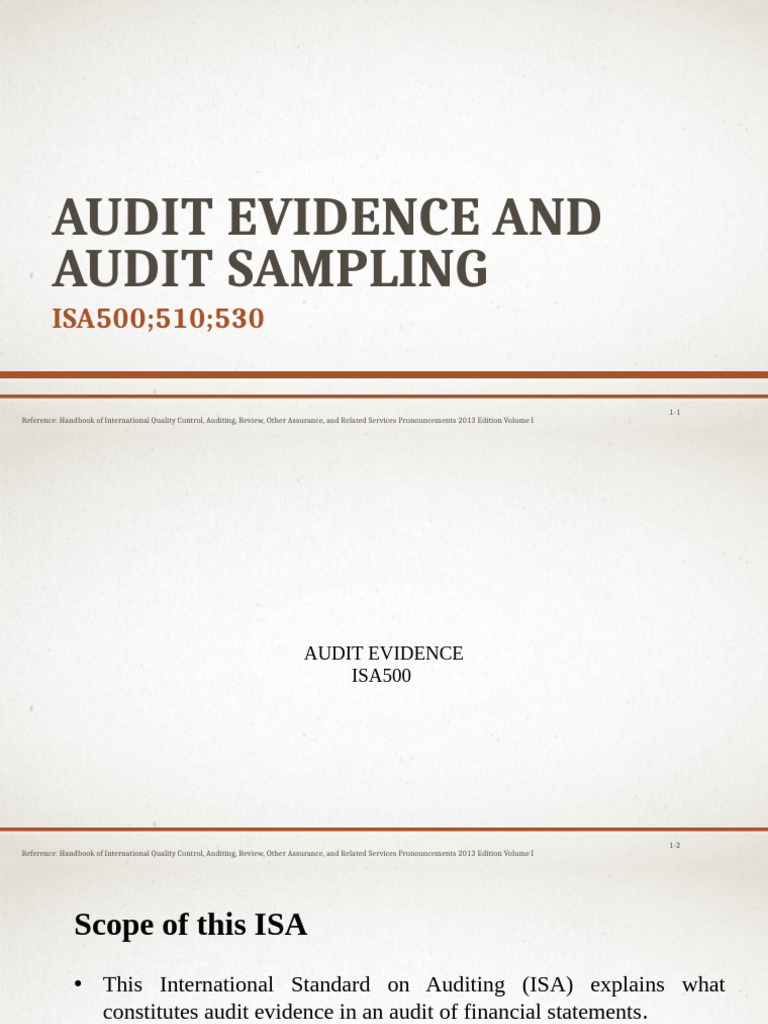 Audit Evidence and Sampling Guidelines | PDF | Audit | Auditor's Report