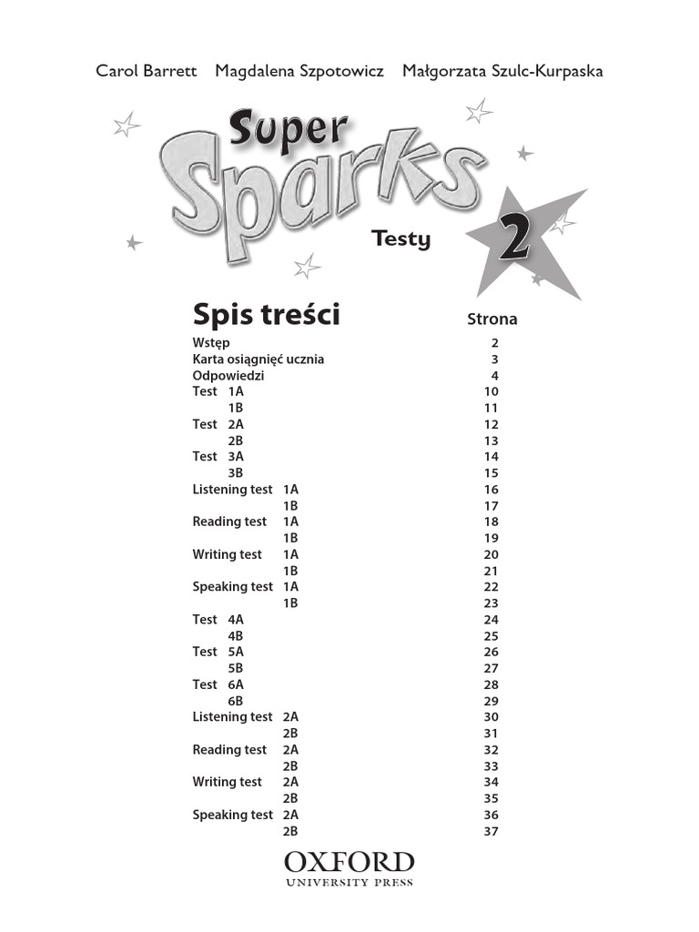 Super Sparks 2 Tests | PDF