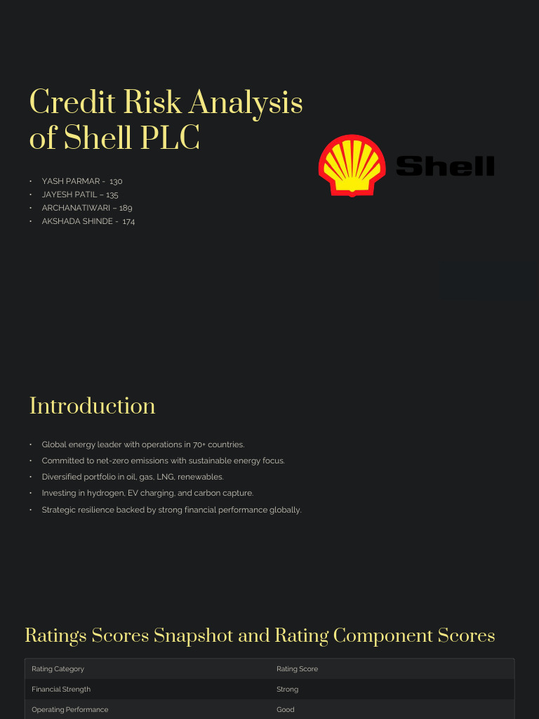Shell PLC PPT | PDF | Credit Rating Agency | Economies