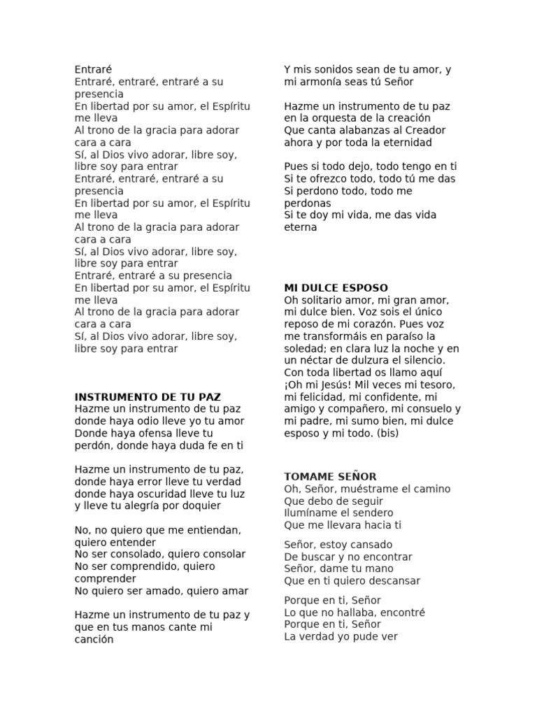 Letras Cancion | PDF | Amor