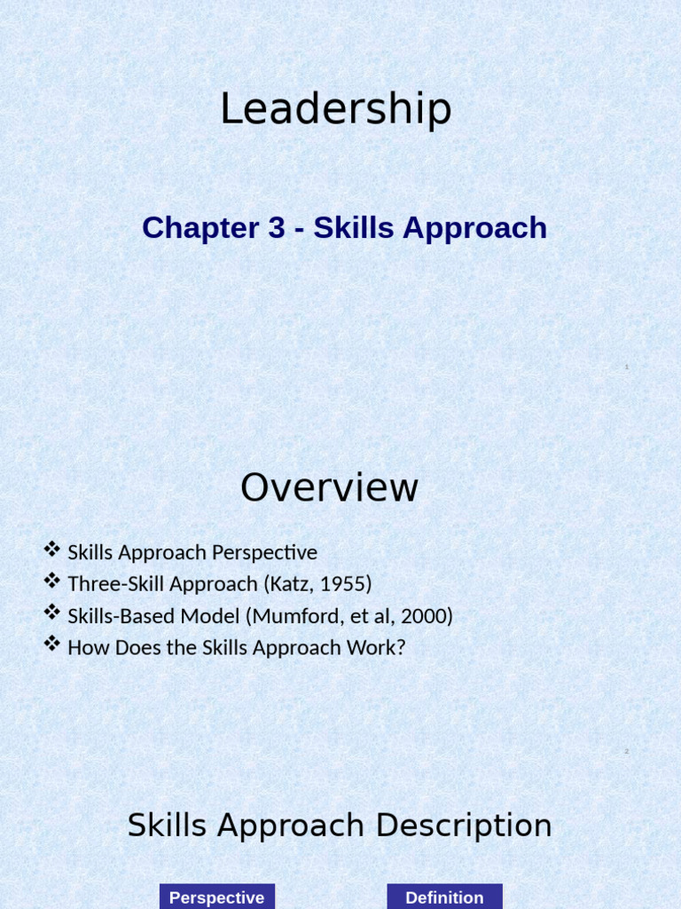Chapter 3 Skills Approach | PDF | Leadership | Creativity