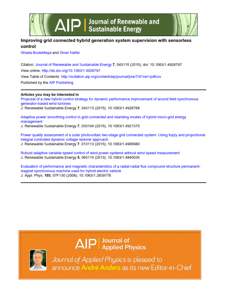 Improving Grid Connected Hybrid Generation System Supervision With ...