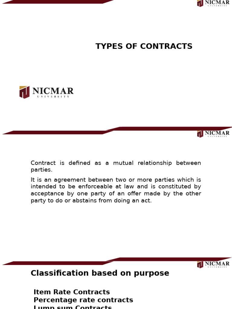 Types of Construction Contracts Explained | PDF | Specification ...