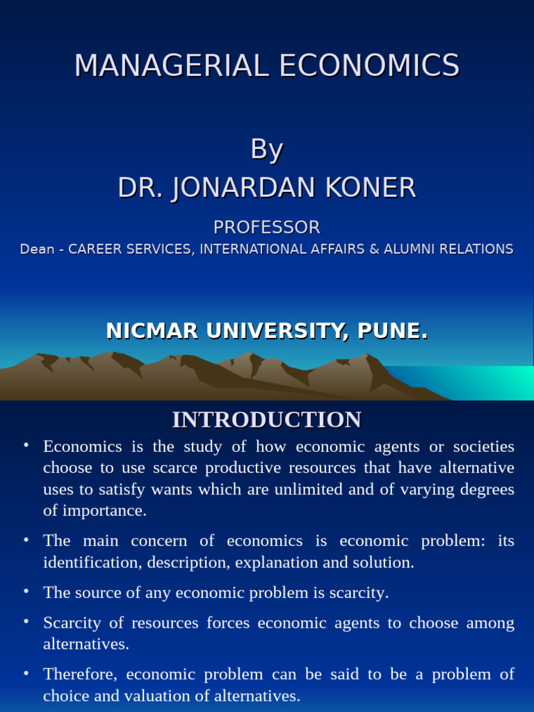 Chapter 1 Introduction to Managerial Economics (1) | PDF | Economics ...