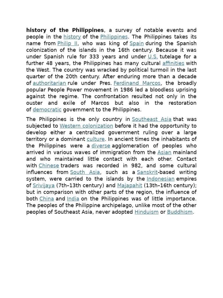 History of the Philippines: Key Events & Figures | PDF