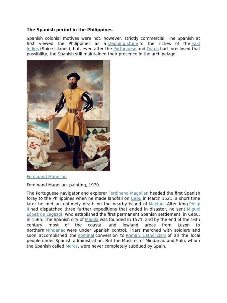 The Spanish Period in The Philippines | PDF