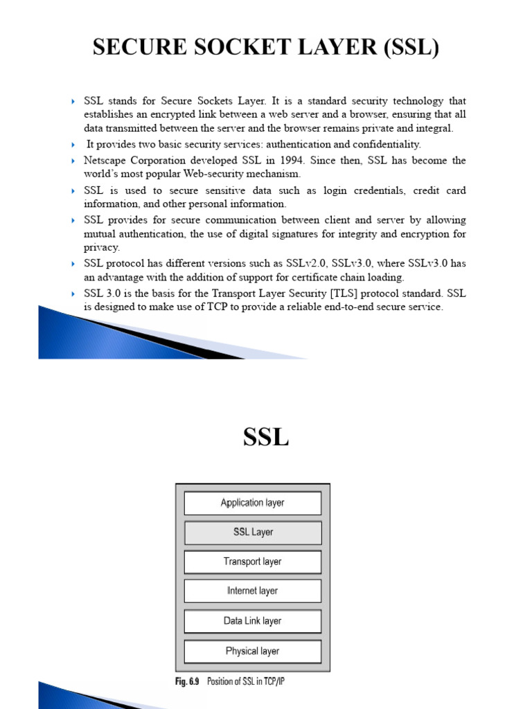 UNIT-V(SSL) | PDF | Transport Layer Security | Data Transmission