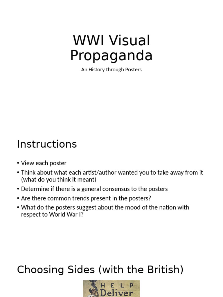 WWI Propaganda Poster | PDF