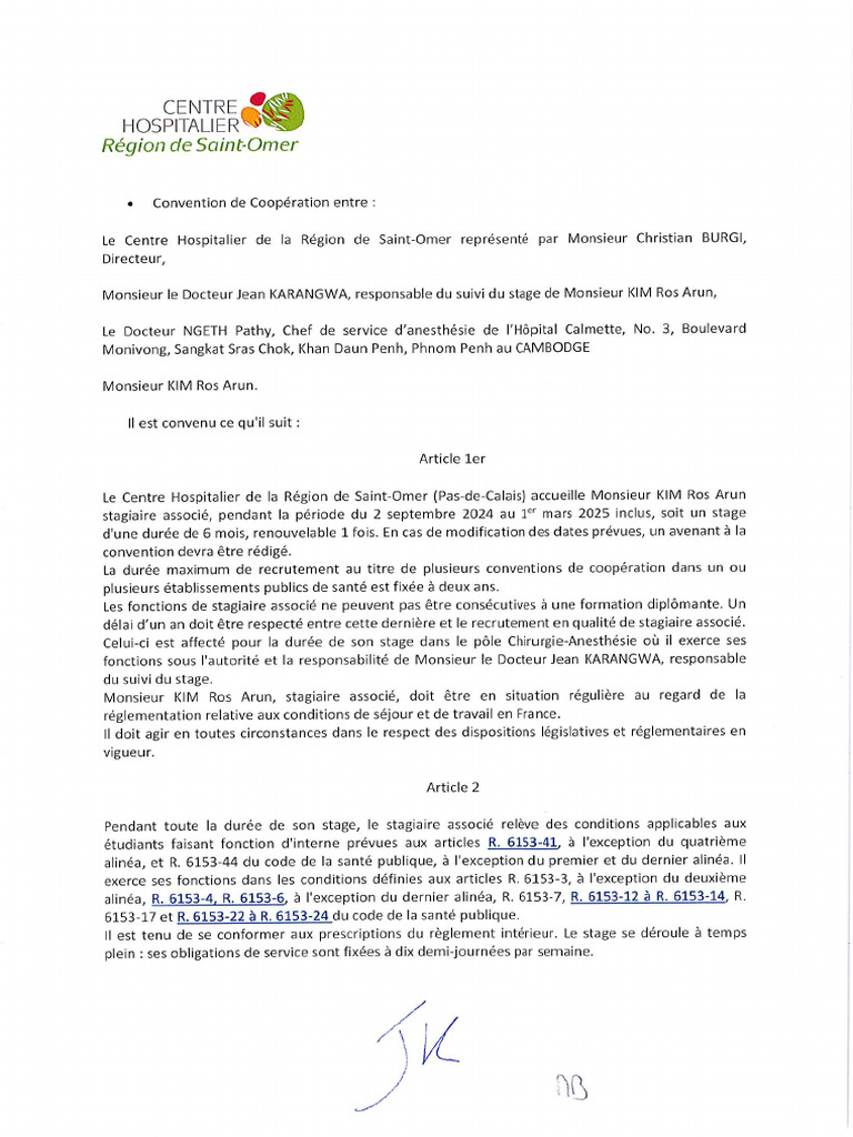 2-CONVENTION #1 KIM Ros Arun (Signée Avec Le Tampon) | PDF