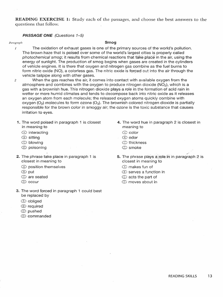 Vocabulary Passages | PDF