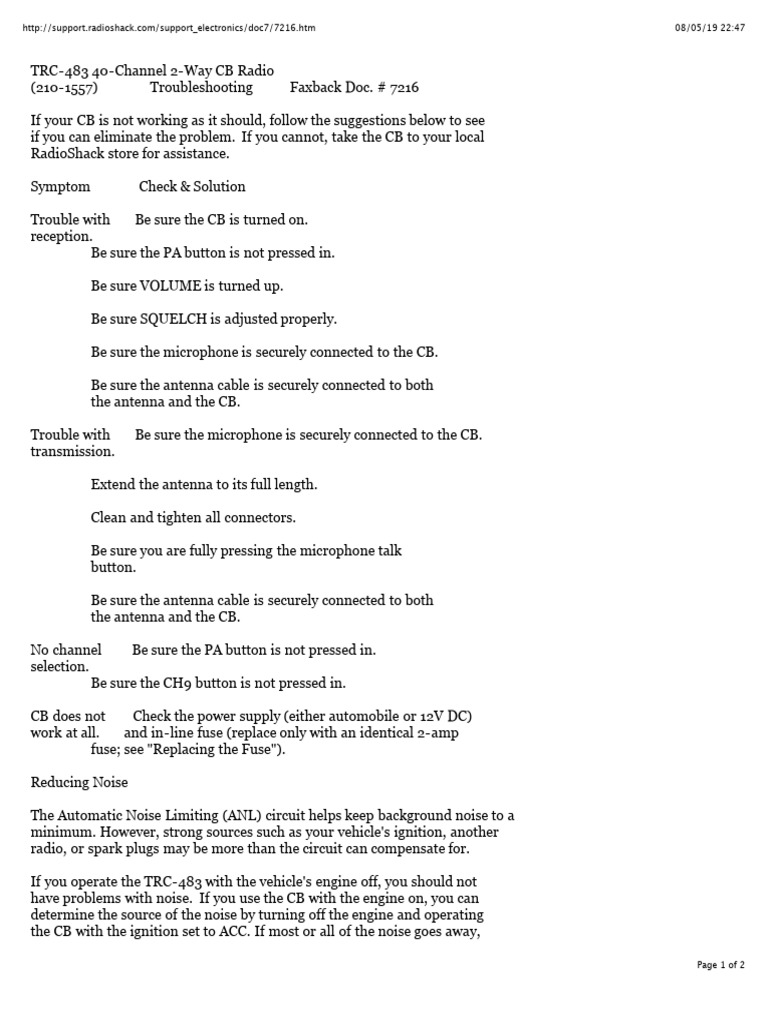 CB Radio Troubleshooting | PDF | Power Supply | Electronics