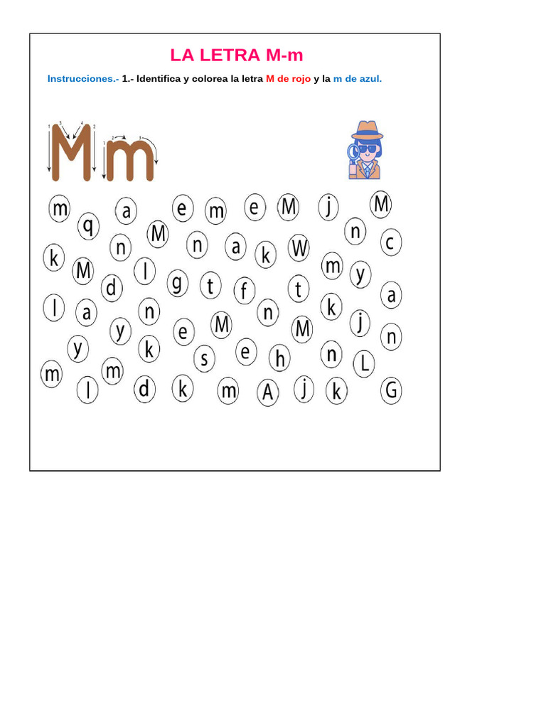 Actividades de la letra M-m para imprimir | PDF