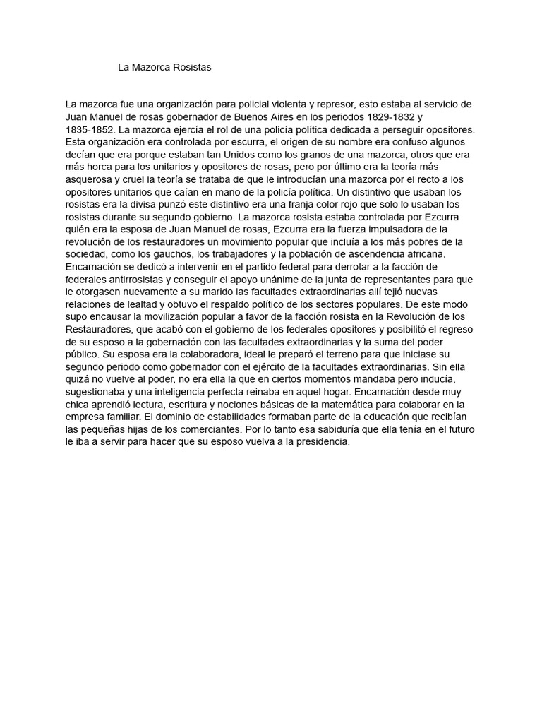 La Mazorca Rosistas | PDF | Argentina