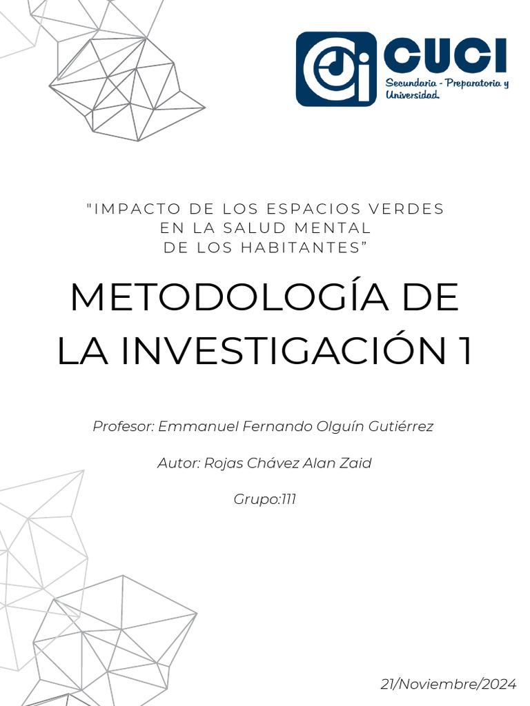 Anteproyecto de Metodología de la Investigación | PDF | Salud mental ...
