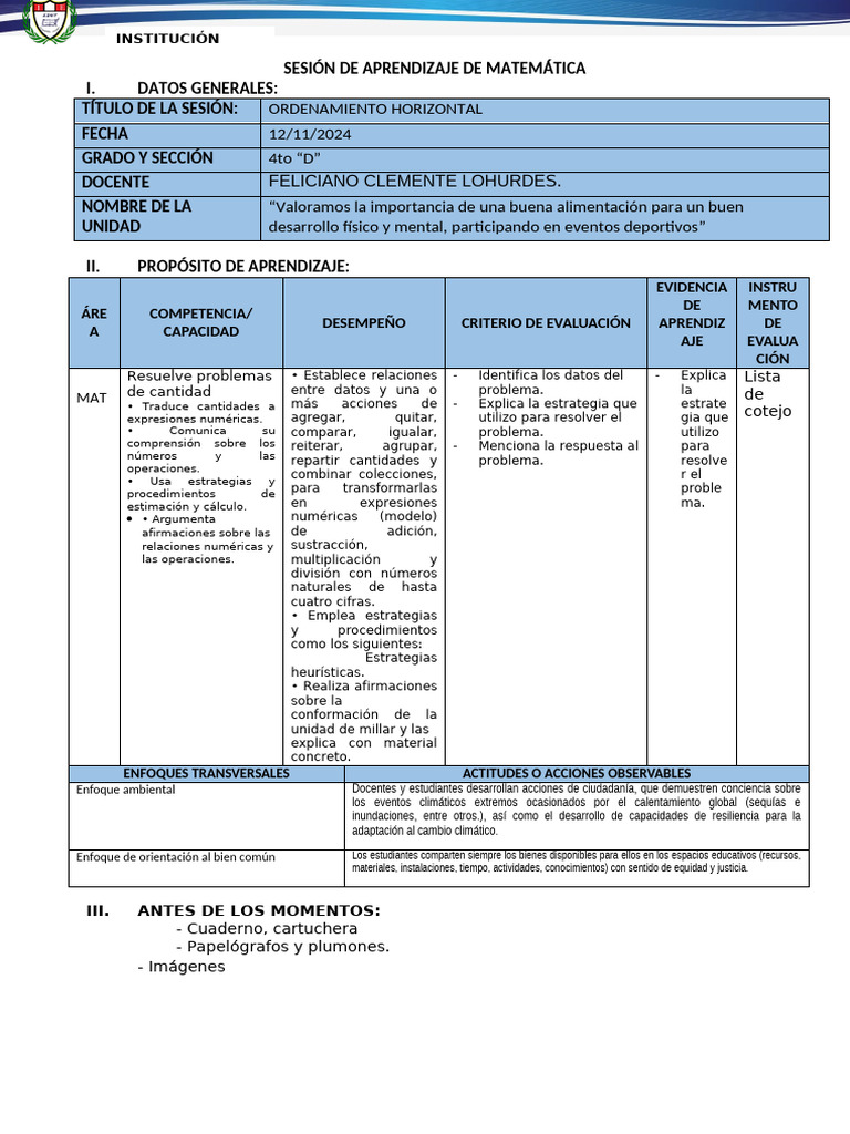 SESIÓN Mate1 | PDF | Cognición