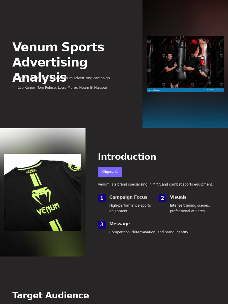 Venum Sports Advertising Analysis | PDF | Brand | Target Audience
