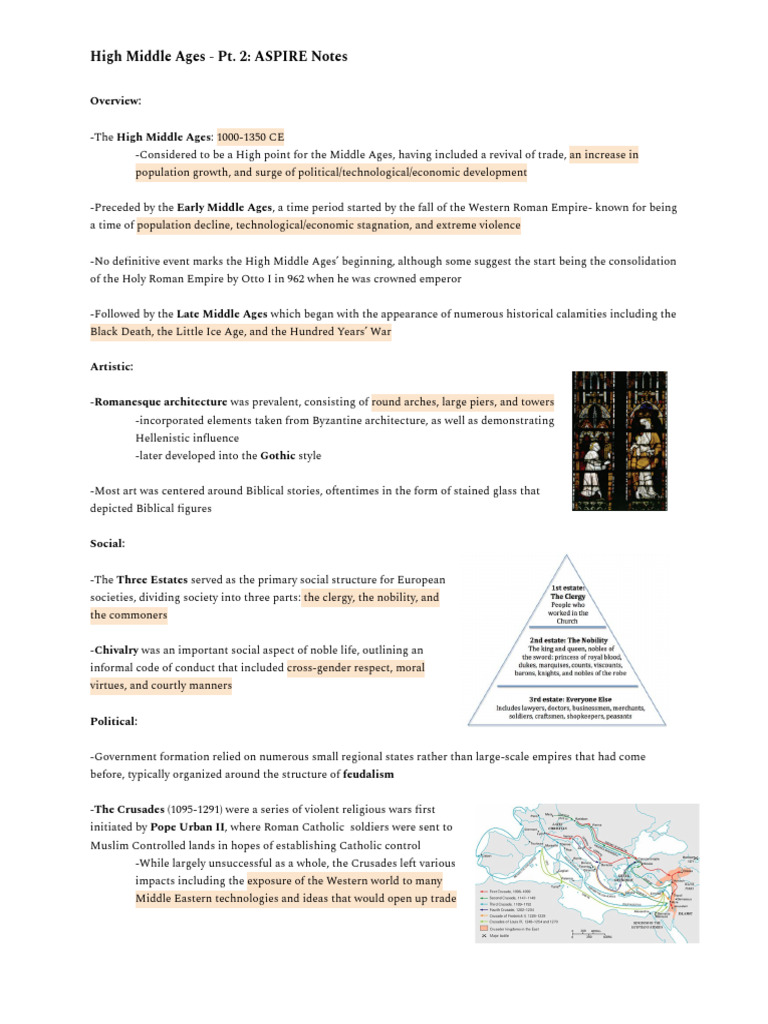 High Middle Ages Part 2 Notes - Schoology | PDF | Middle Ages | High ...
