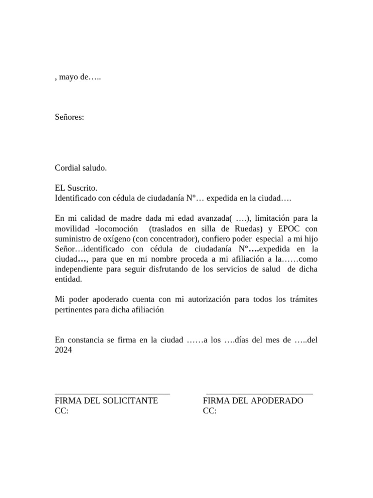 Poder Para Reclamo | PDF