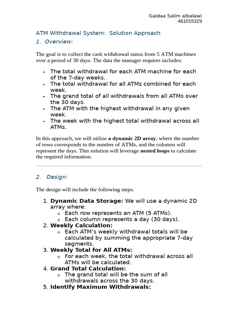 Project albalawi | PDF | Automated Teller Machine | Theoretical Computer Science