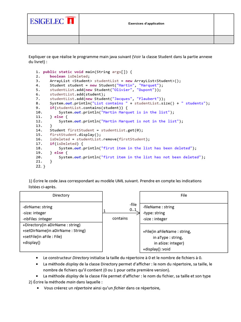 Exercices de programmation Java 2024-2025 | PDF | Java (Langage de ...