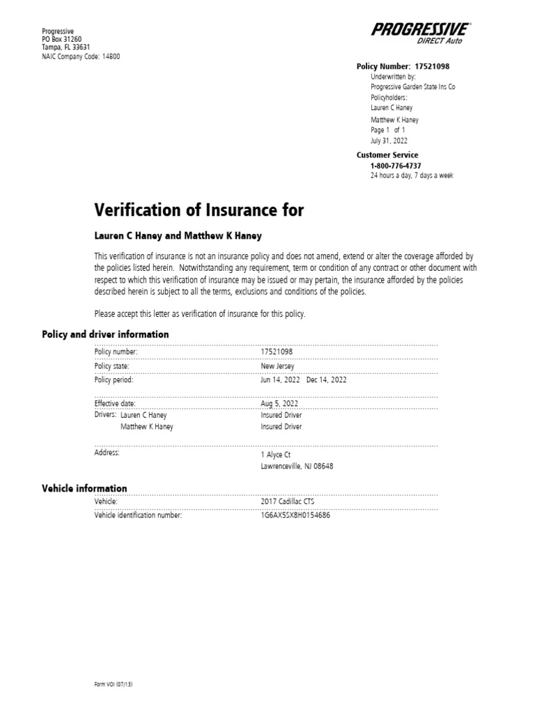 Verification of Insurance | PDF | Insurance | Business