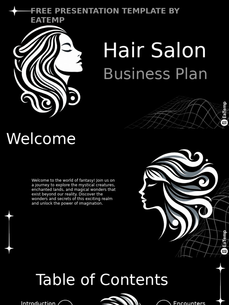 Hair Salon Business Plan PowerPoint Template by EaTemp | PDF | Elves | Dragon
