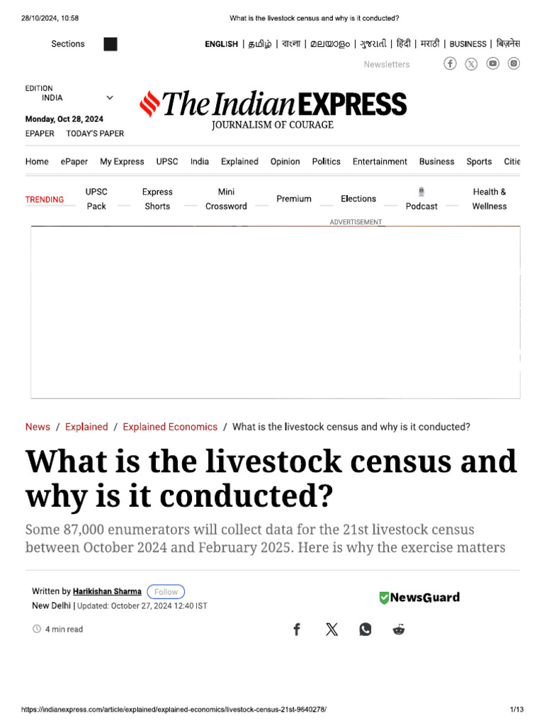 21st Livestock Census | PDF