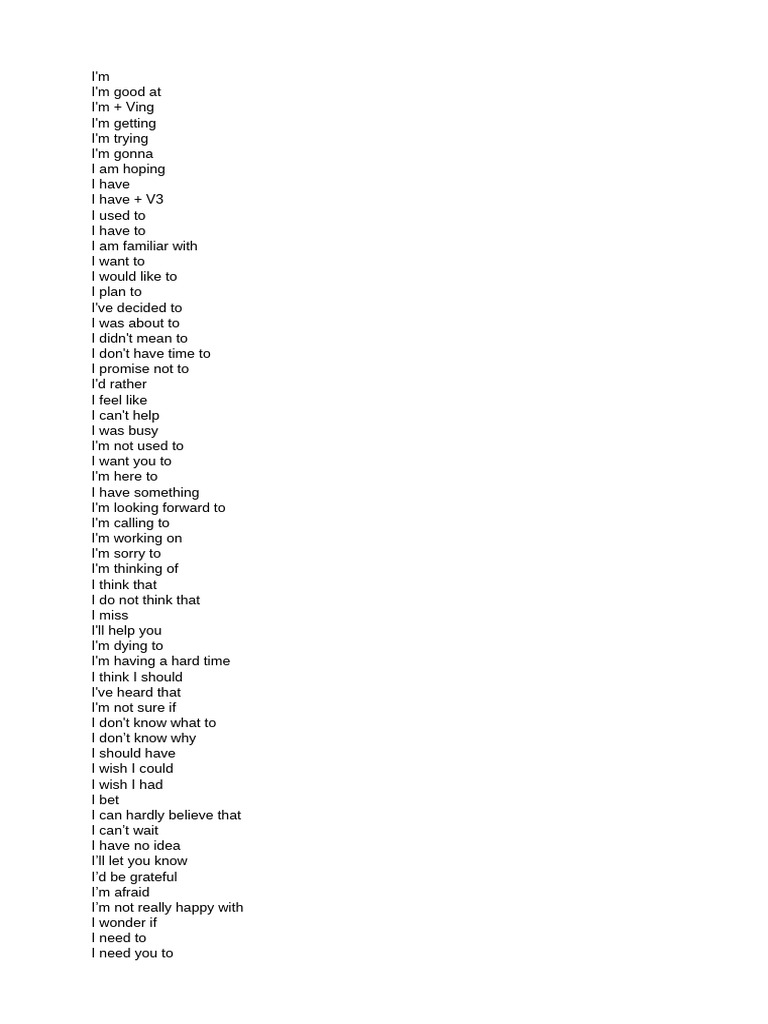 Daily English Sentence Structures | PDF