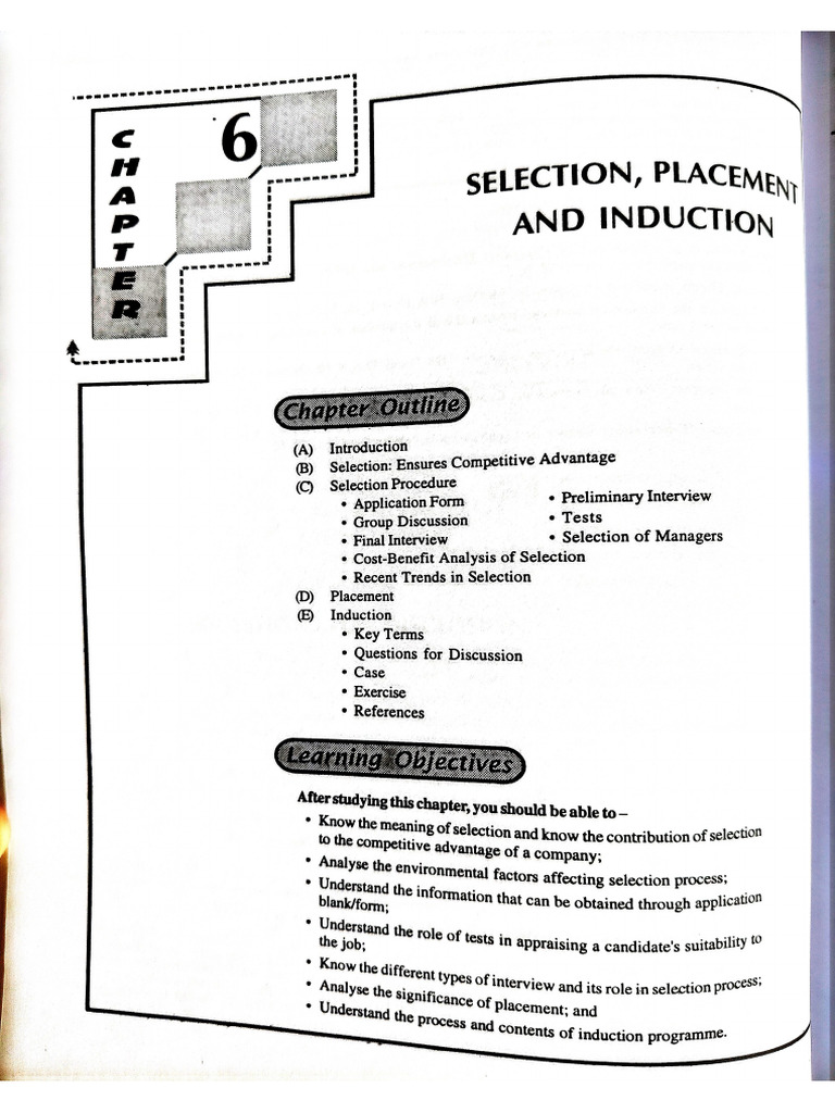 Selection, Placement and Induction Chapter 6 | PDF