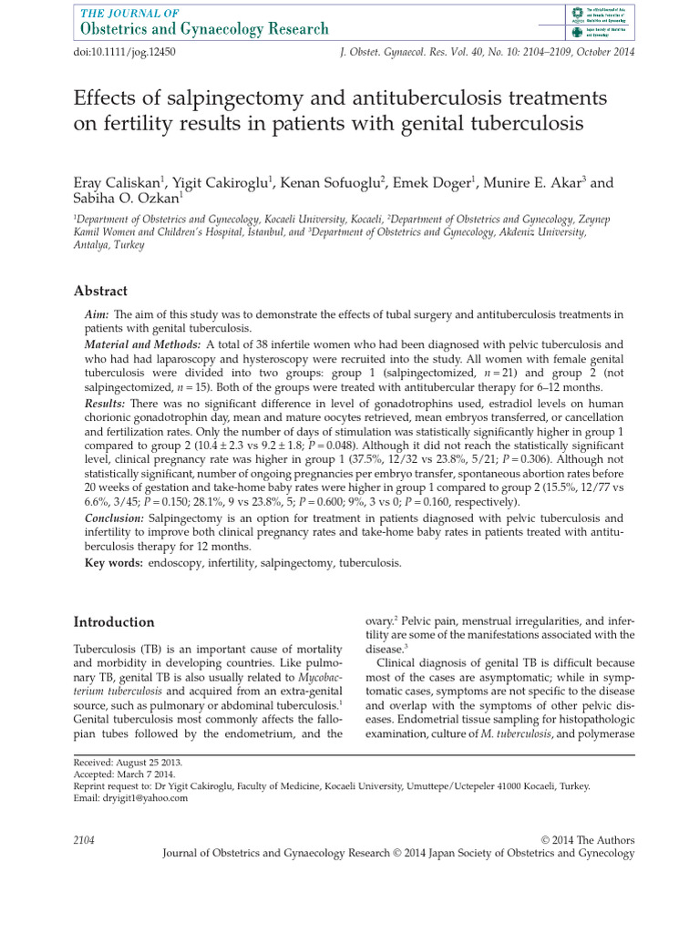 Artigo 11 | PDF | Tuberculosis | In Vitro Fertilisation