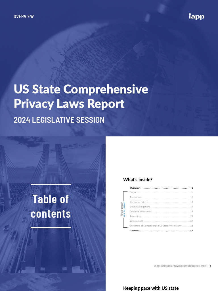 Us State Privacy Laws Report 2024 Overview | PDF | Privacy | Rights