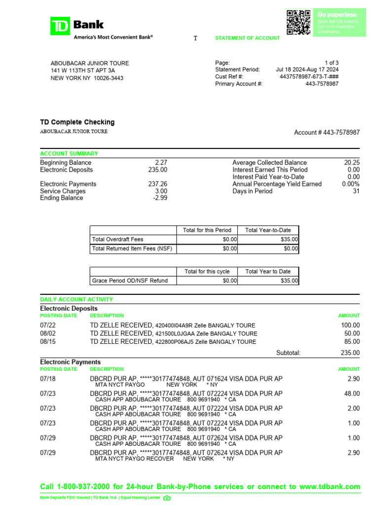 Bank 1 | PDF | Banks | Overdraft