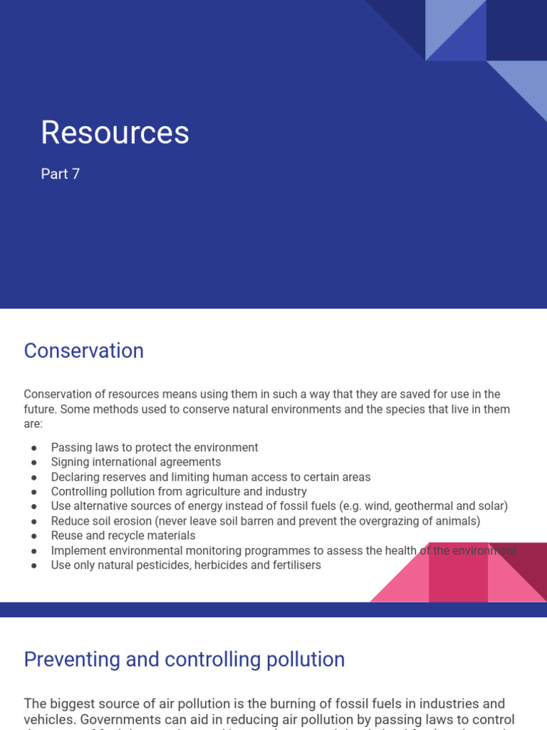 Conservation of Resources | PDF | Pollution | Waste
