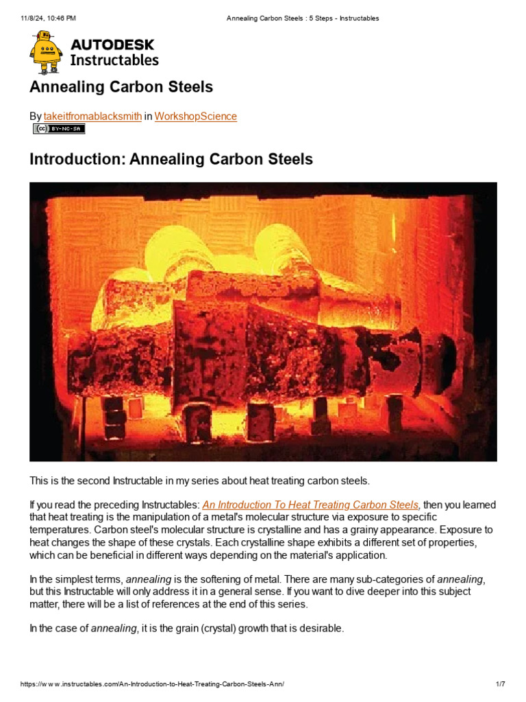Annealing Carbon Steels - 5 Steps - Instructables | PDF | Steel | Metals