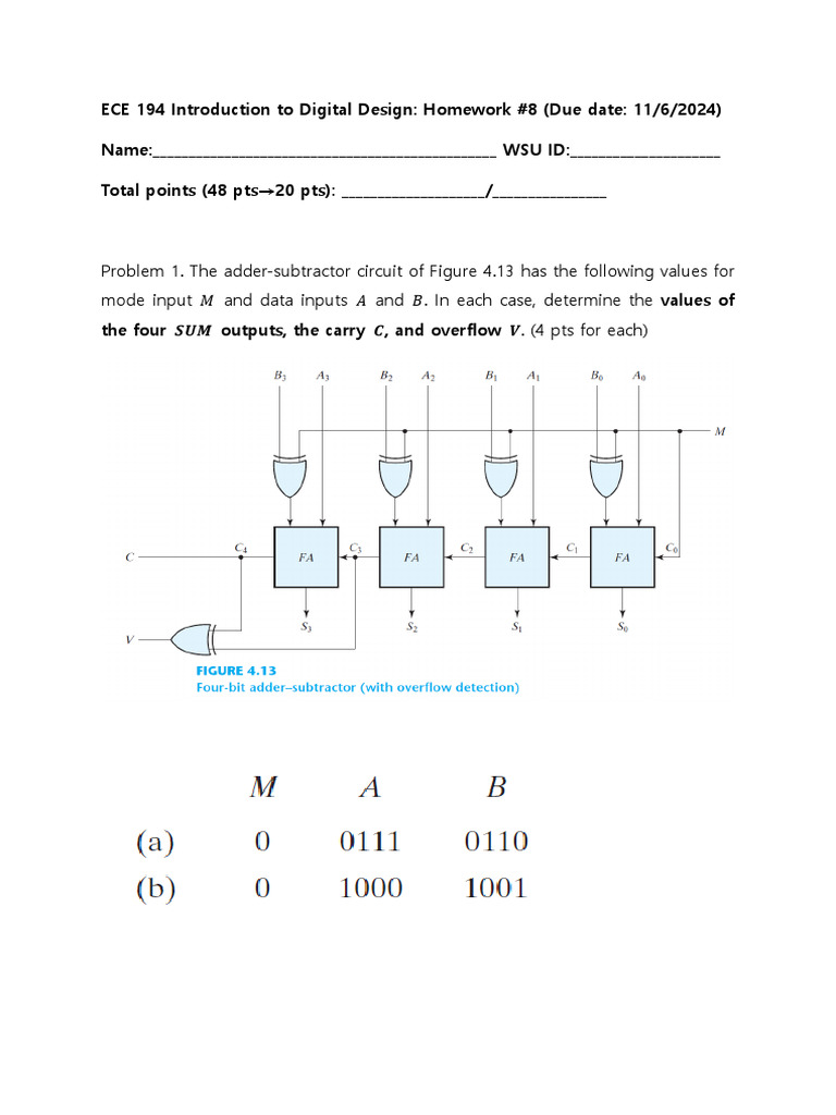 2024 Fall - ECE 194 Digital Design - HW - 008 | PDF