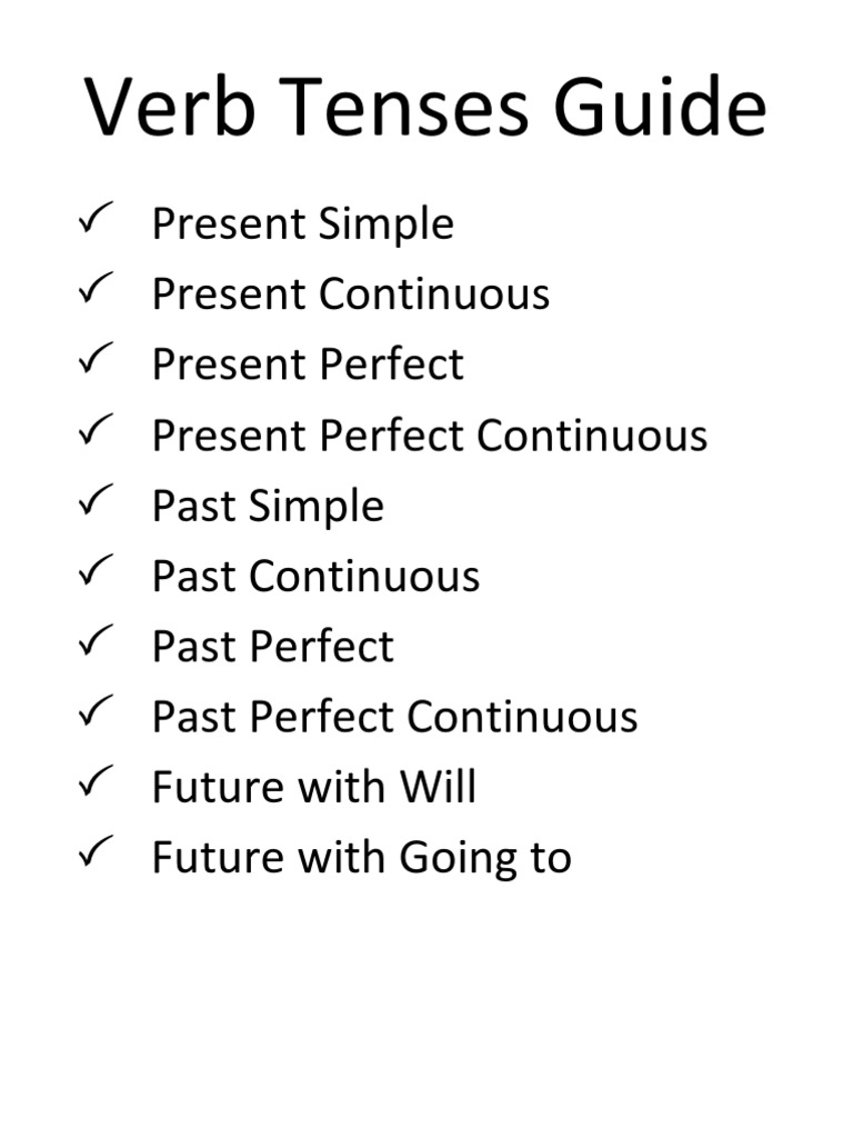 Verb Tenses Guide | PDF | Perfect (Grammar) | Verb