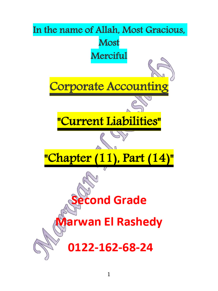 Ch 11 Current Liab شرح - 241206 - 200214-1 | PDF | Accounts Payable | Taxes