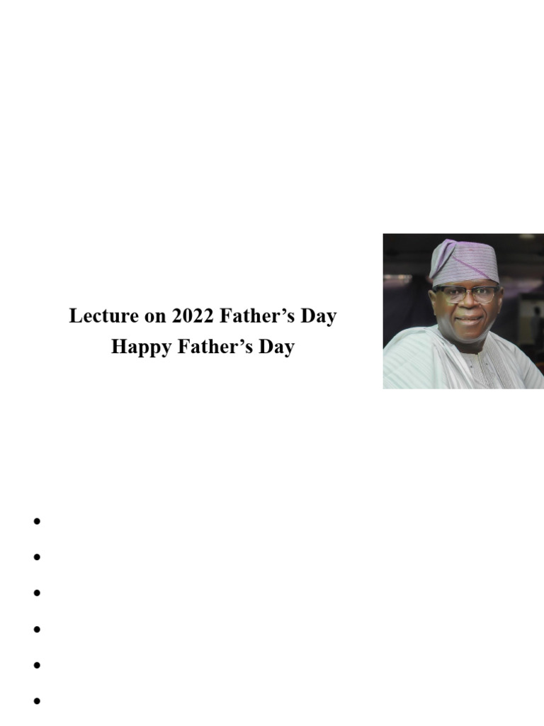 Role of Fathers in The Home A Message For Fathers On Fatrher's Day ...