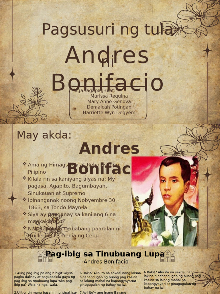 Pagsusuri Sa Tula Ni Andres Bonifacio | PDF