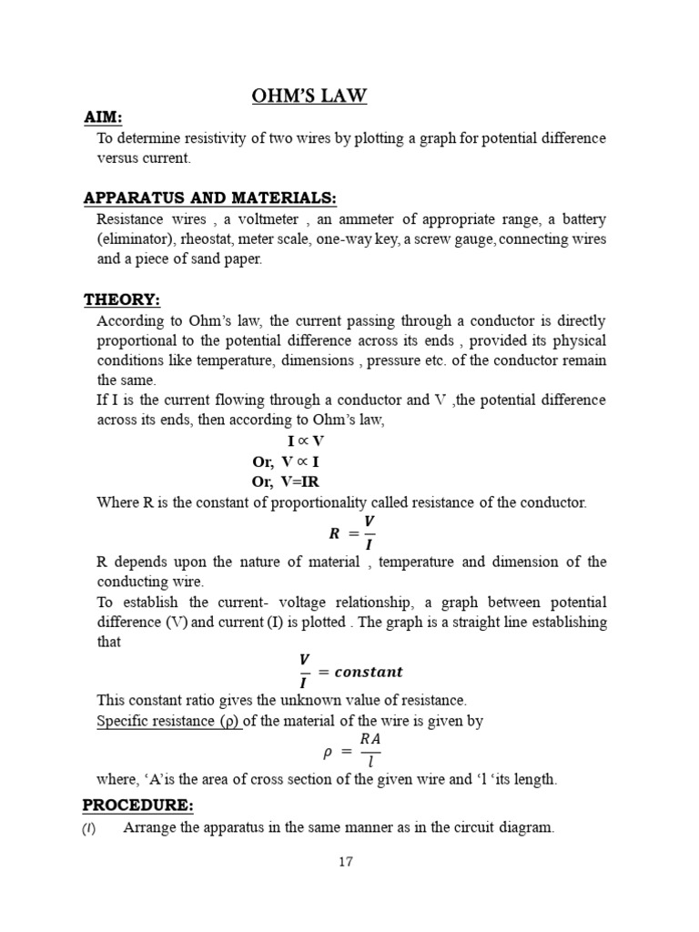 OHM'S LAW | PDF | Voltage | Electrical Engineering