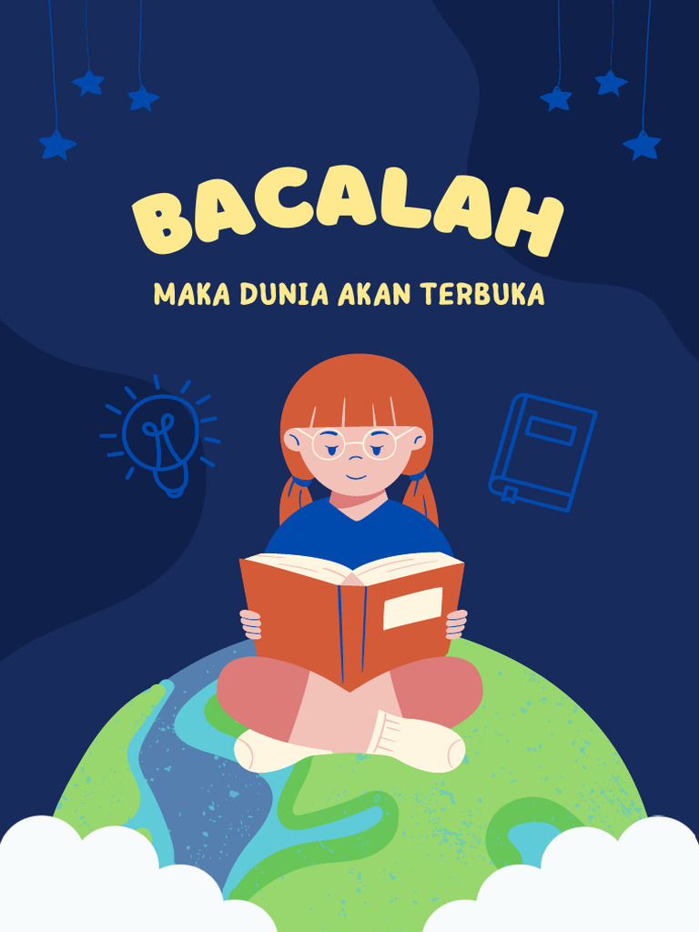 Biru Dan Kuning Ilustrasi Bacalah Maka Dunia Akan Terbuka Poster | PDF