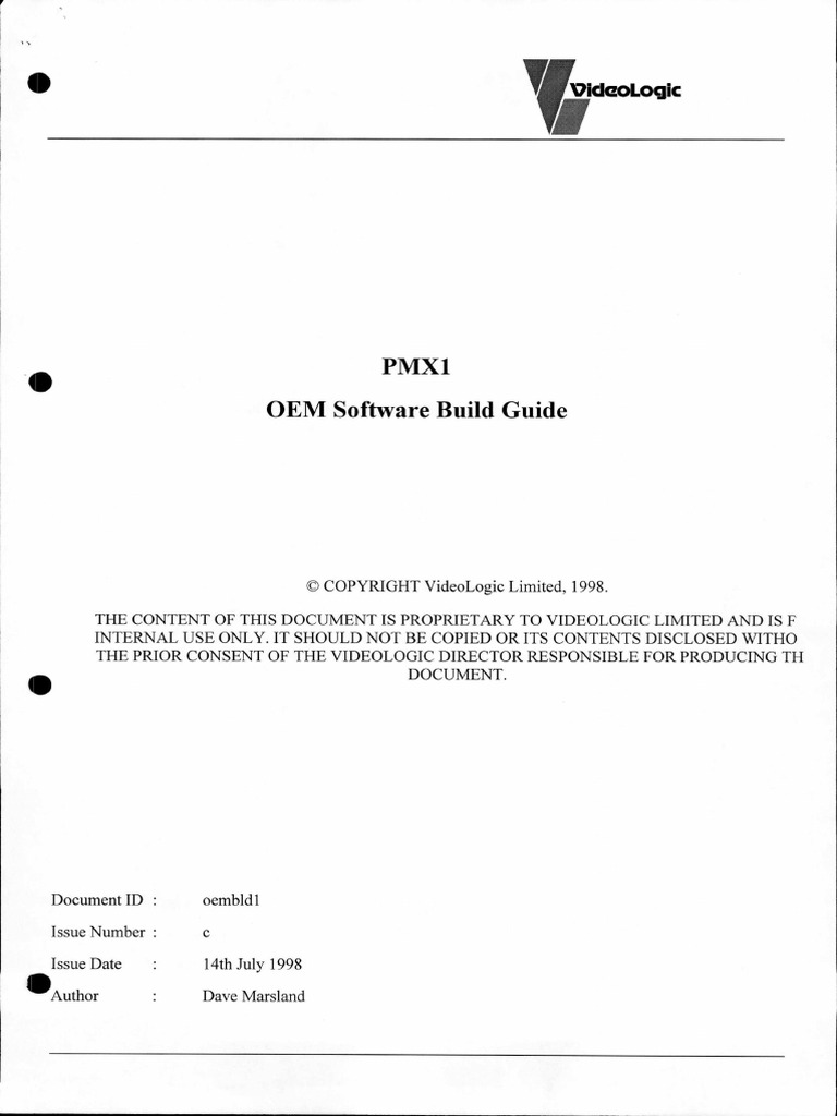 VideoLogic PMX1 OEM Software Build Guide | PDF | Microsoft Windows ...