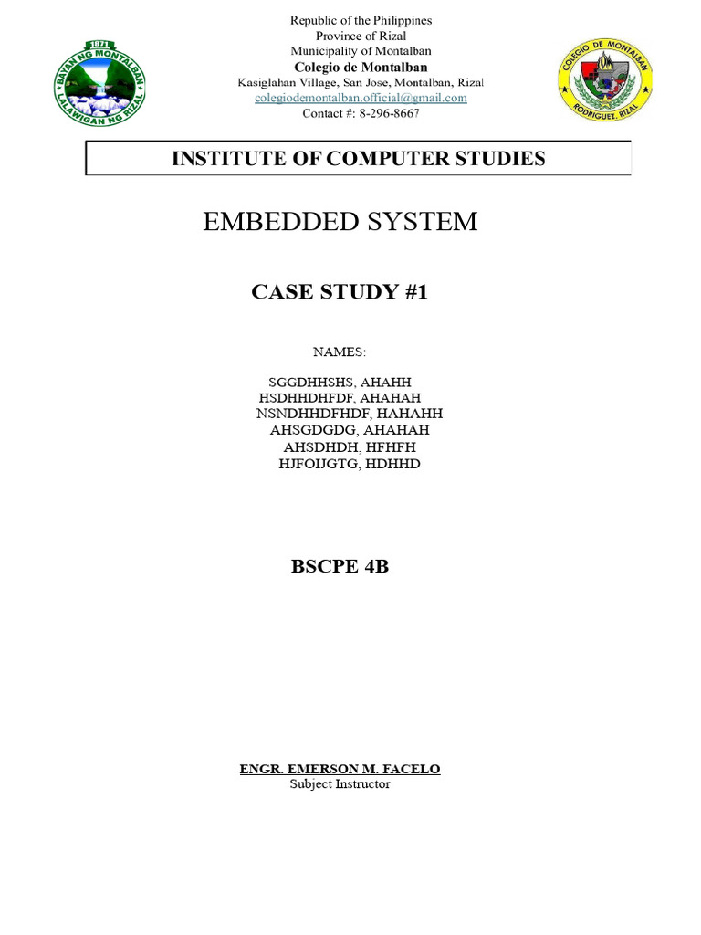EMBEDDED SYSTEM CASE STUDY 1 | PDF | Public Transport | Transport