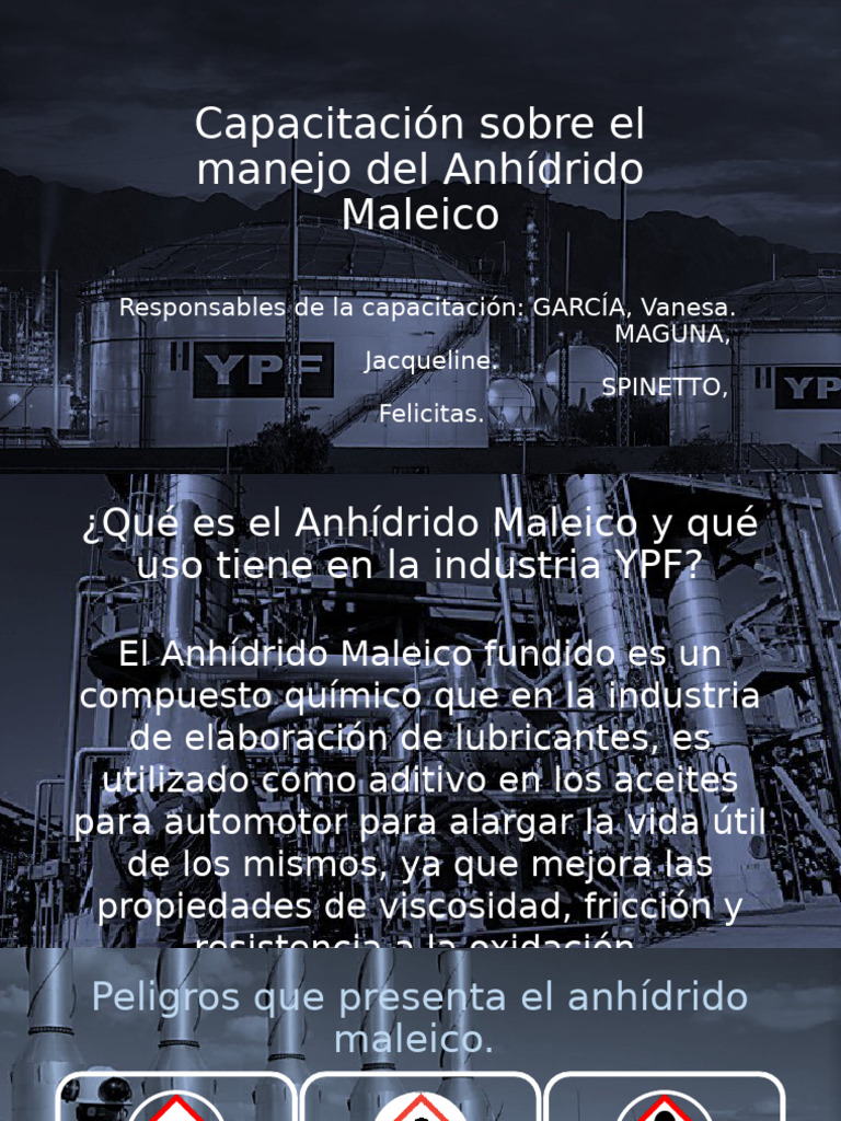 Manejo Seguro del Anhídrido Maleico | PDF | Corrosión | Alergia