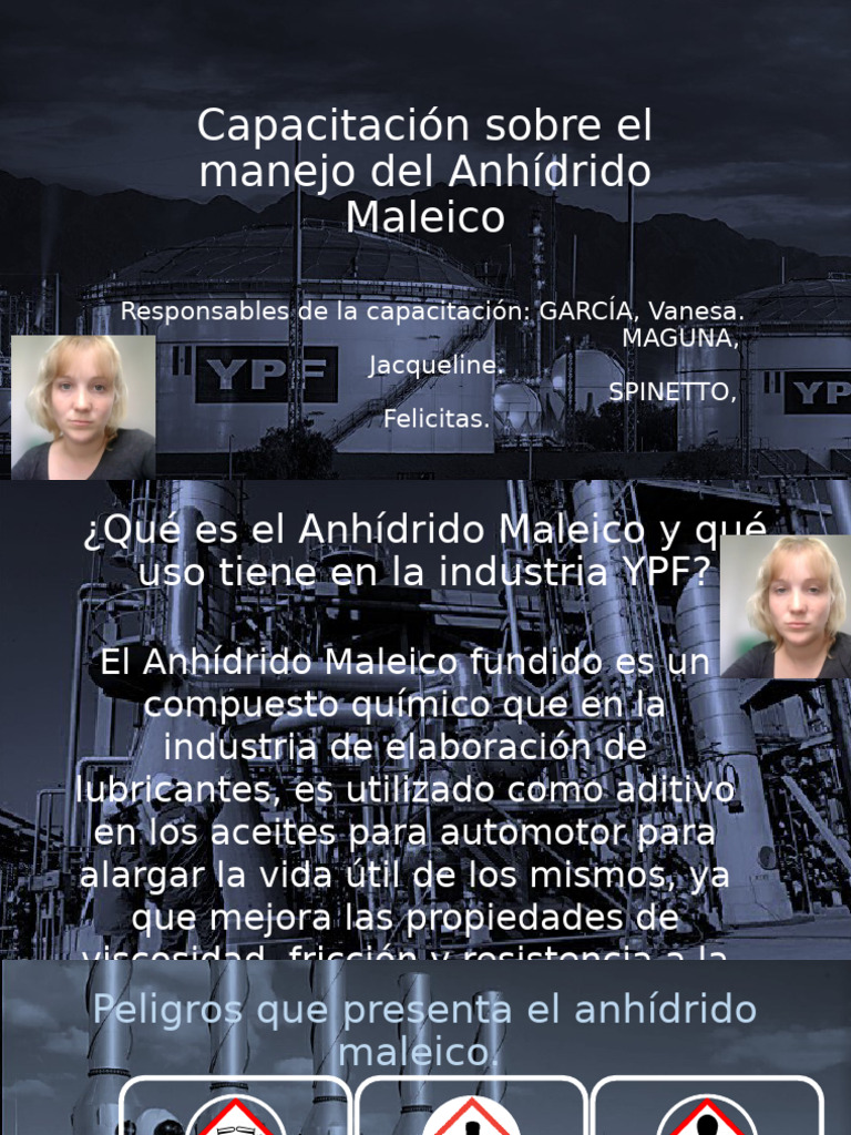 Capacitación Anhídrido Maleico Fundido | PDF | Corrosión | Alergia