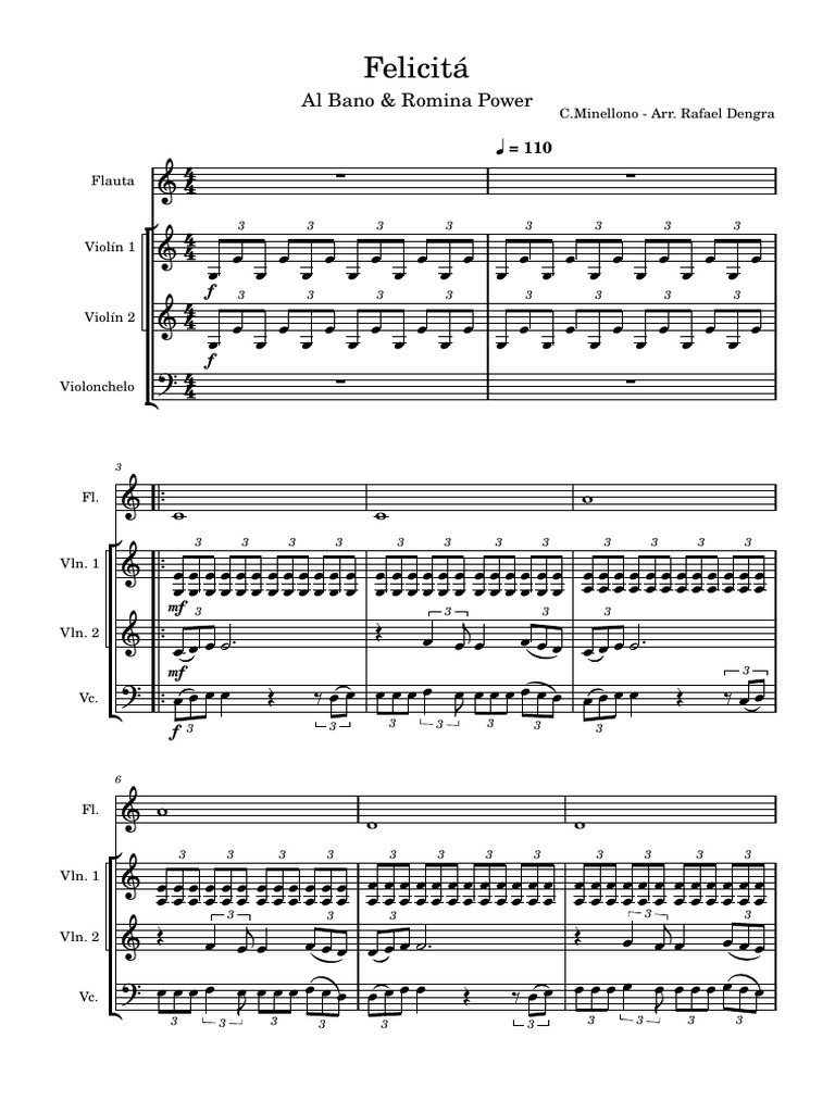 Felicitá-Partitura - y - Partes 2 | PDF | Songs Written