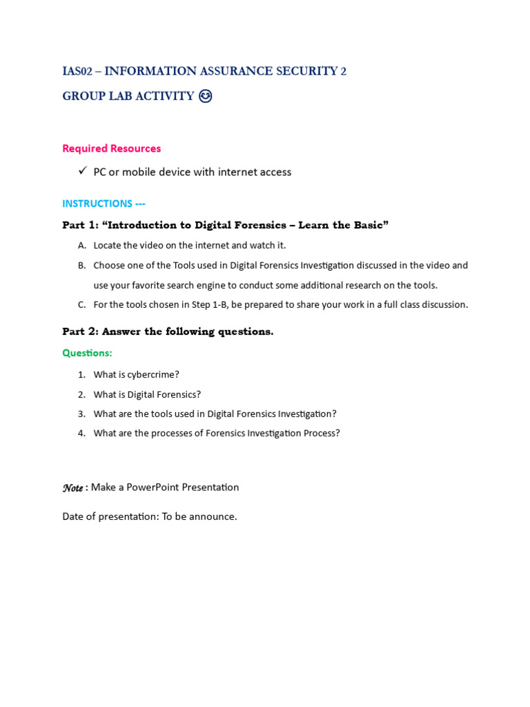 IAS02 Lab Digital Forensics | PDF