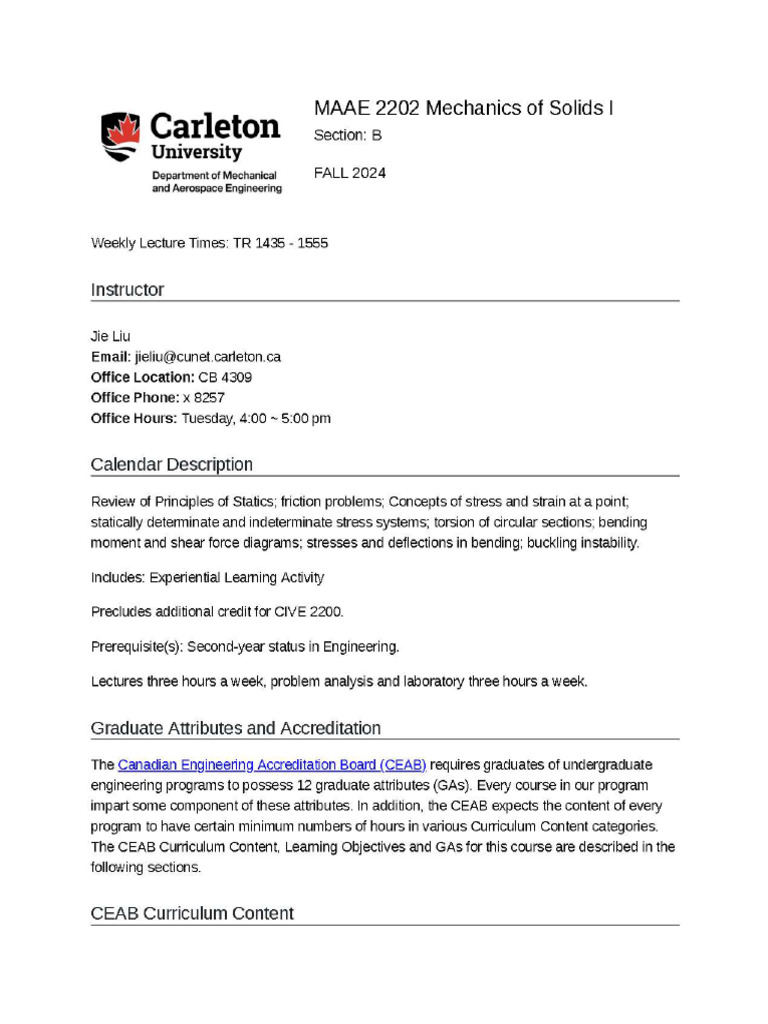 Course Outline - MAAE 2202 B | PDF