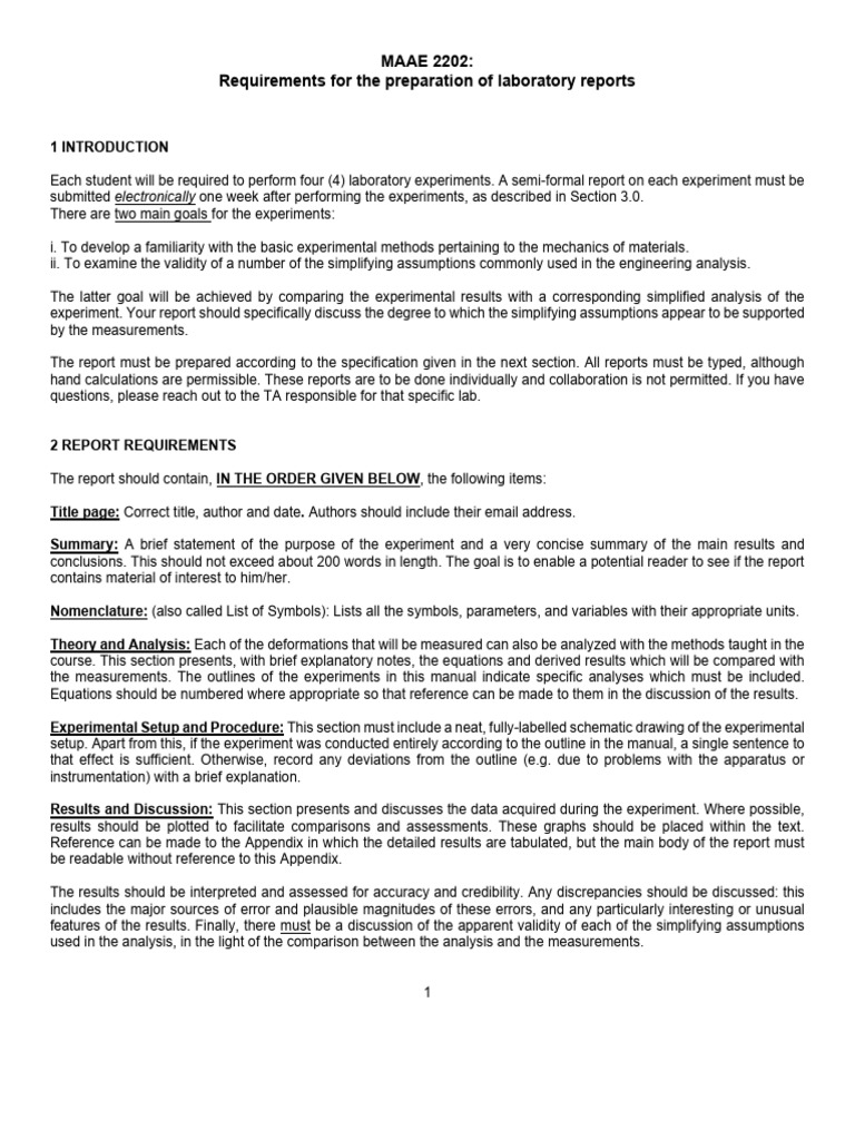 Lab Report Requirements and Grading | PDF | Experiment | Validity ...