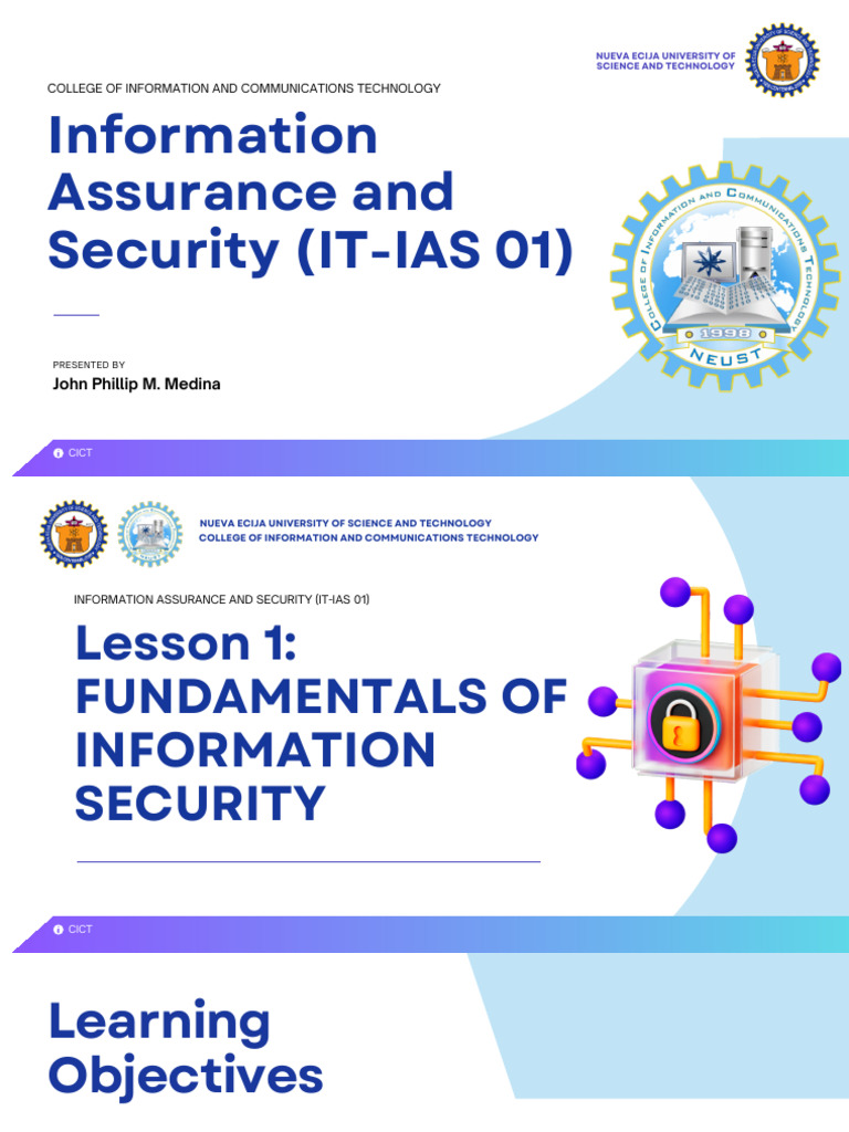 IT-IAS 01 - Lesson 1 | PDF | Information Security | Security